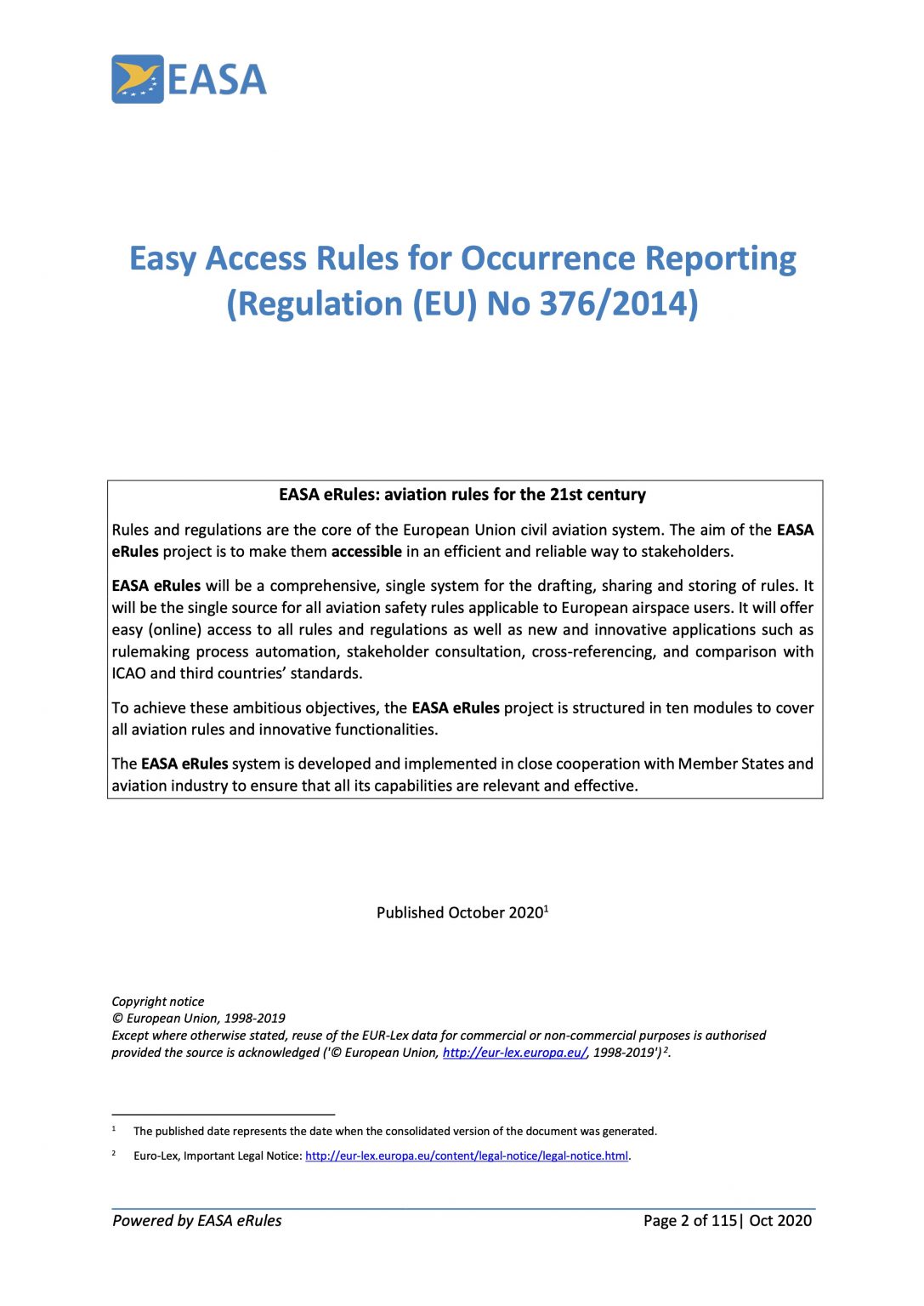 EASA Easy Access Rules for Occurrence Reporting | Peter Pitton ATC