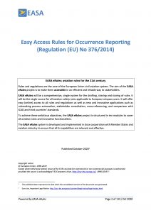 EASA Easy Access Rules for Occurrence Reporting | Peter Pitton ATC